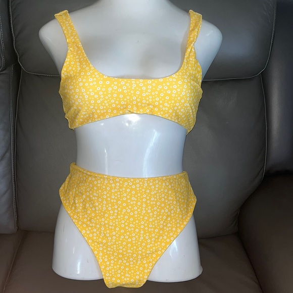 Swim | Brand New Yellow Flower Bikini Set | Poshmark